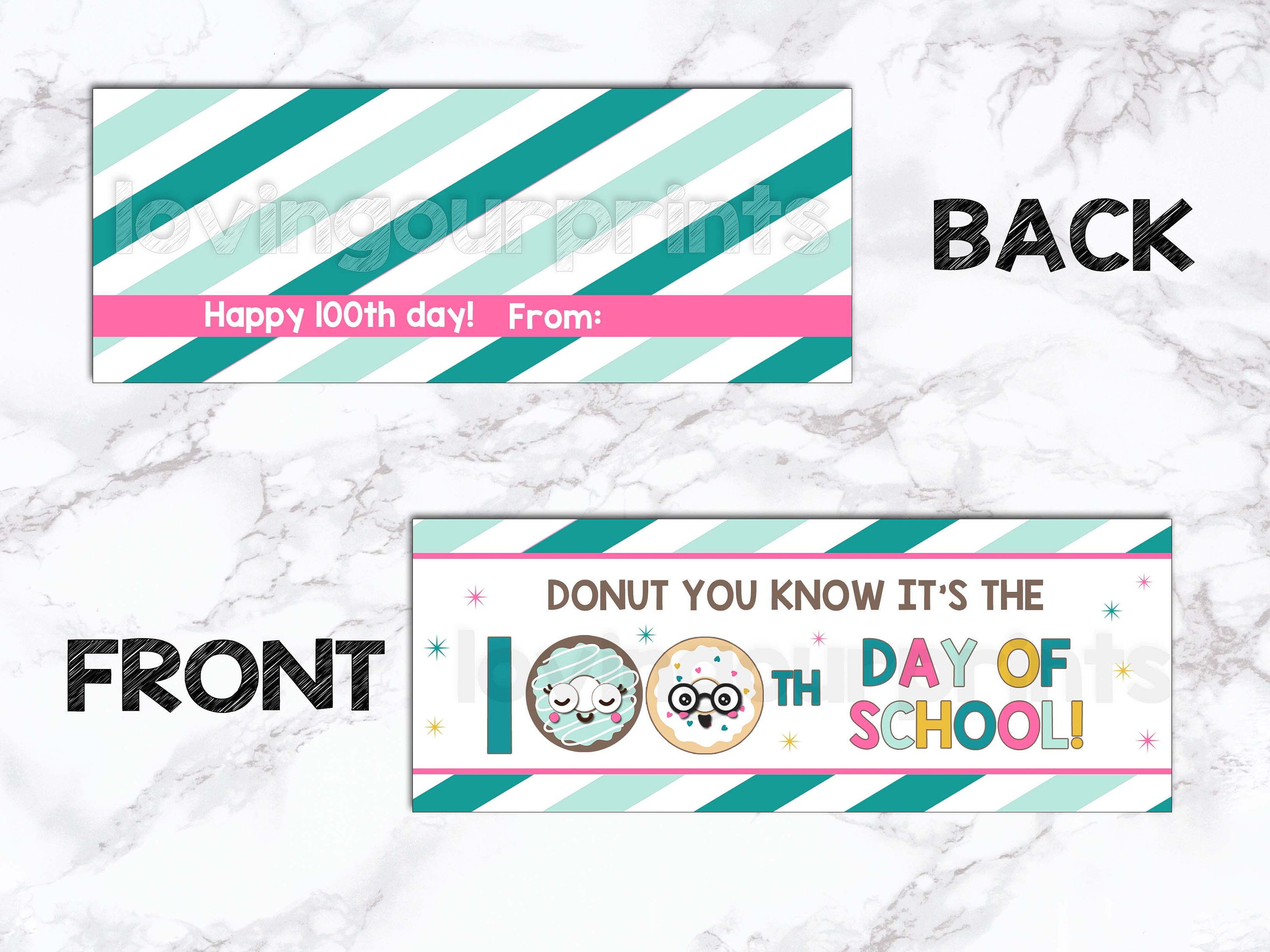 100th Day Treat Bag Toppers 100 Day Treat Bags Editable - Etsy