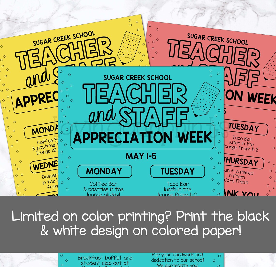 Teacher Appreciation Editable Teacher Appreciation Flyer - Etsy