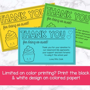 Teacher Thank You Notes, Teacher Thank You Card Template, School Thank ...