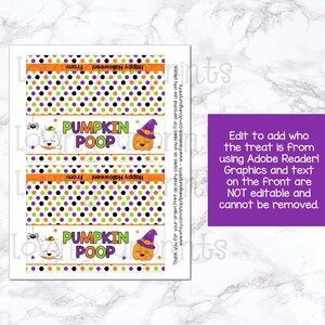 Editable Pumpkin Poop Halloween Bag Toppers, Halloween Pumpkin Poop Bag ...