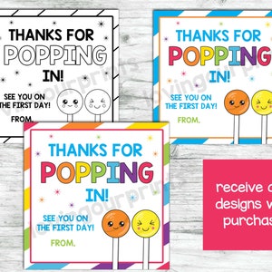 Editable Thanks for Popping in Tags, Thanks for Popping in Open House ...