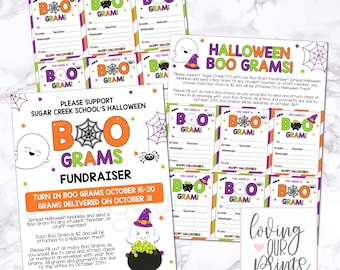 Boo-grams Flyer, Poster, & Tags - Halloween/fall Candy Grams - Editable ...