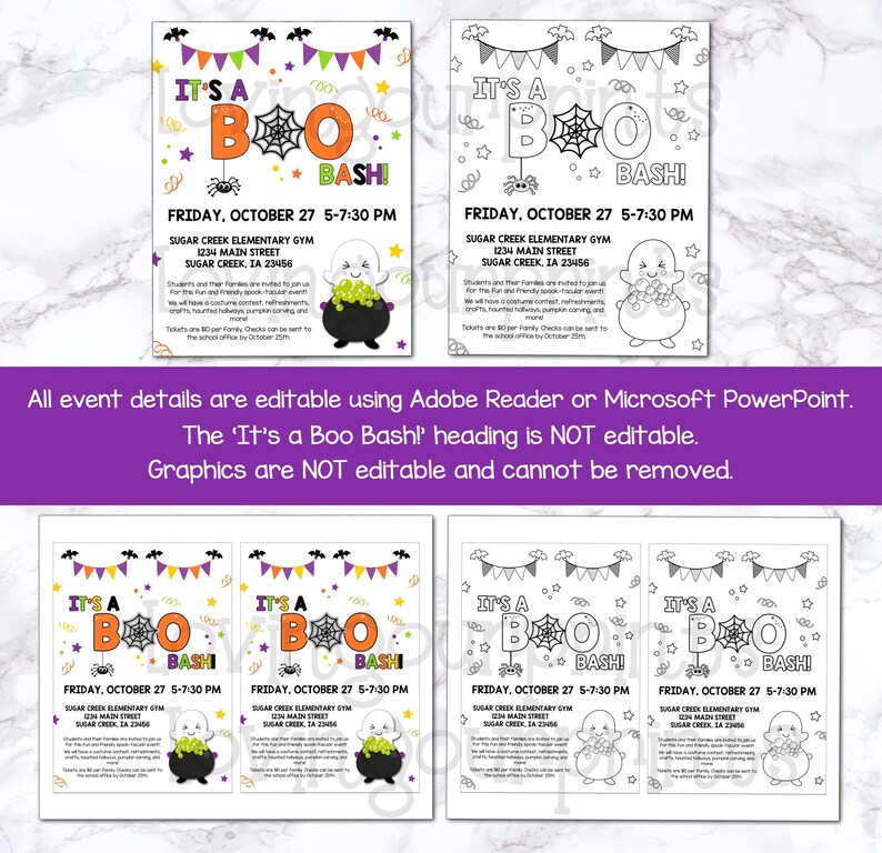 Editable Halloween Party Invitation, Editable Halloween Party Festival ...