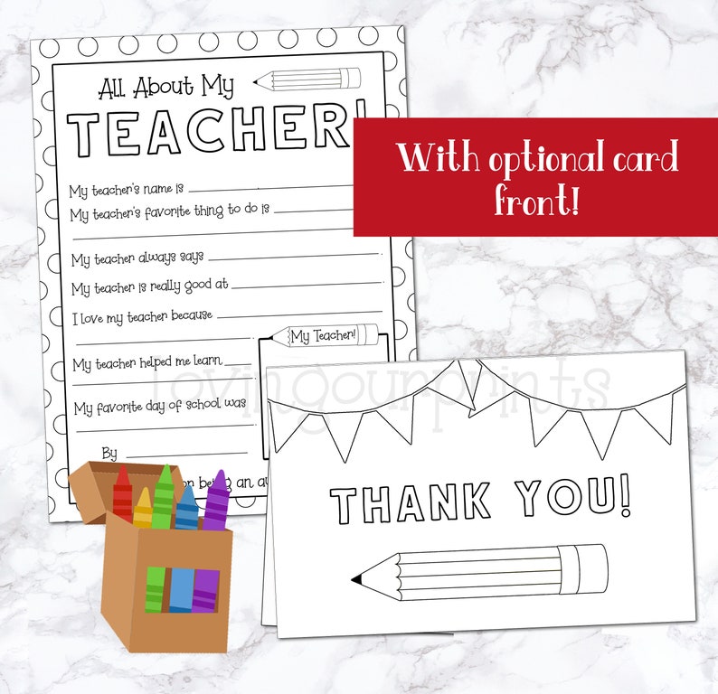 Teacher Appreciation Week Printable, All About My Teacher, Teacher ...