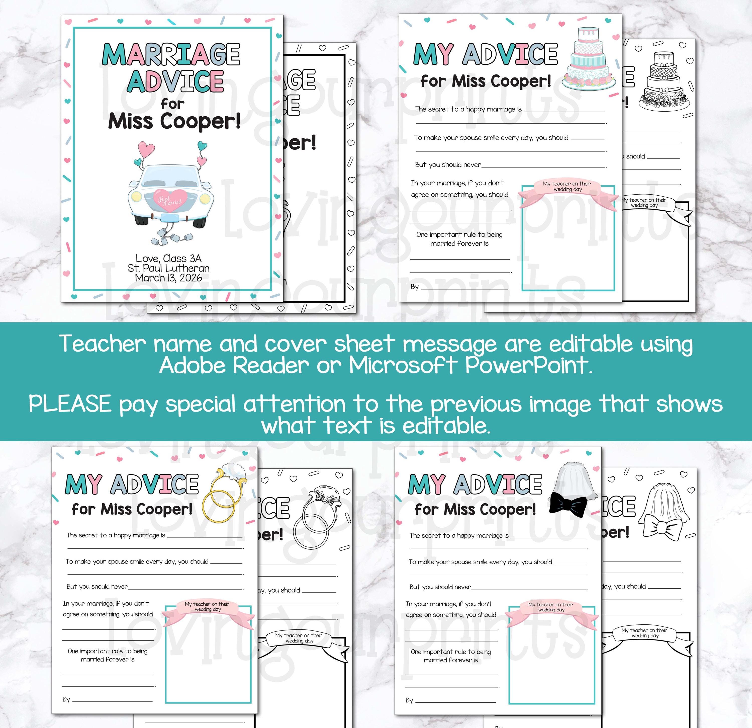 My Teacher is Getting Married, Advice Book From Students, Marriage ...