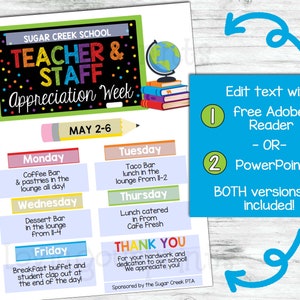 Editable Teacher Appreciation, Editable Teacher Appreciation Week ...