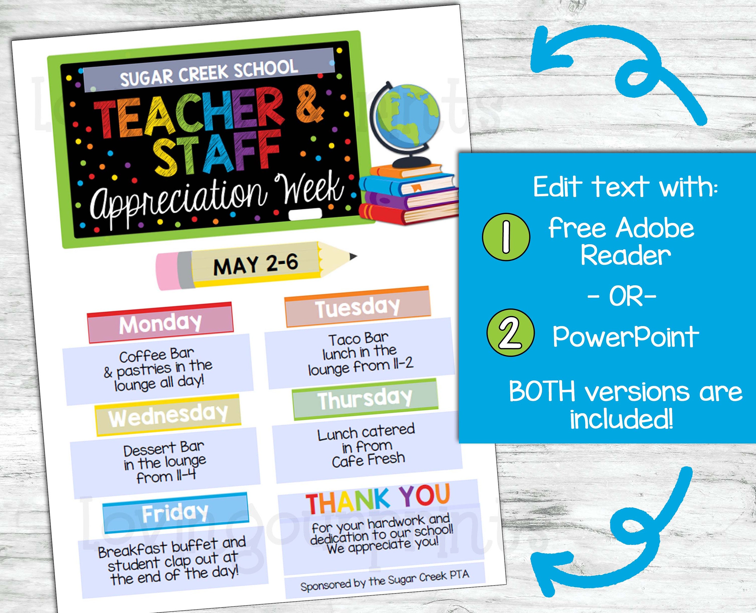 Editable Teacher Appreciation, Editable Teacher Appreciation Week ...