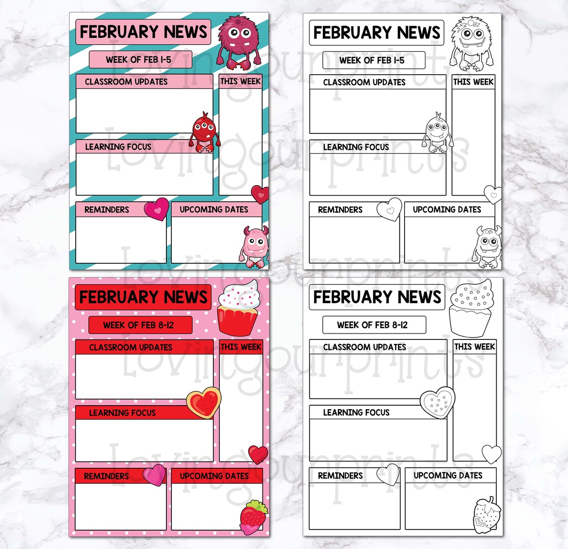 Editable February Newsletter February Newsletter Template - Etsy