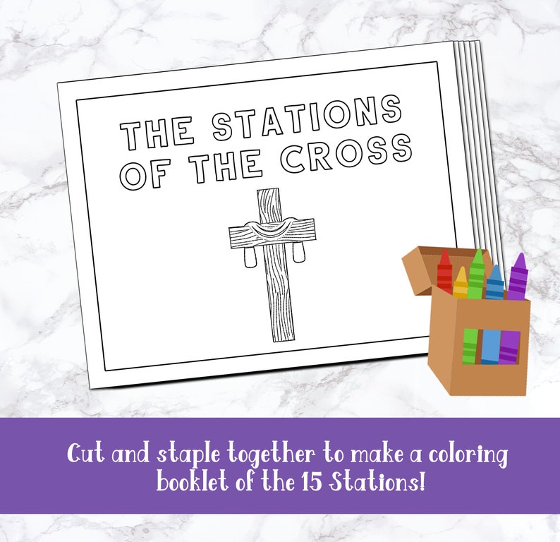 Stations of the Cross Coloring Pages for Kids Easter Story - Etsy