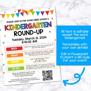 Kindergarten Round up Flyer, Kindergarten Roundup, Kindergarten Round ...