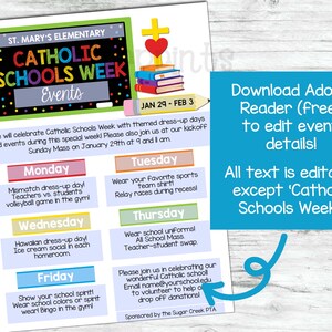Catholic Schools Week Flyer, Catholic Schools Week, Editable Template ...