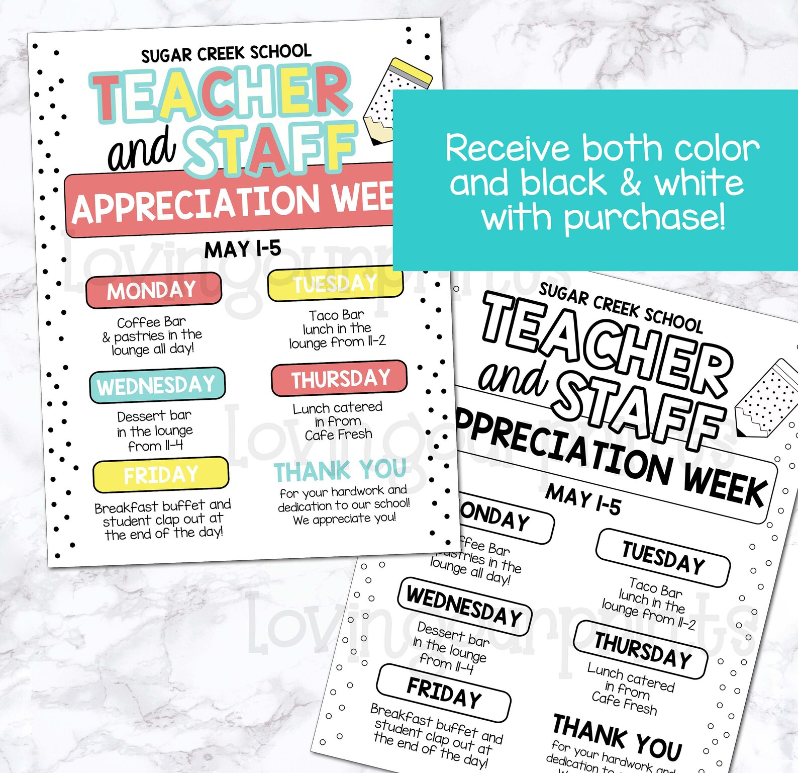 Teacher Appreciation Editable Teacher Appreciation Flyer - Etsy