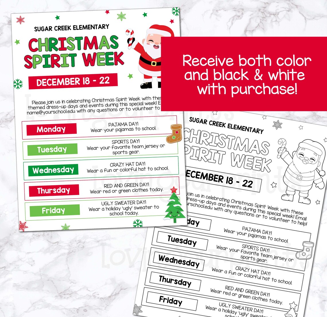 Christmas Spirit Week Template, Christmas Spirit Week Flyer, Christmas ...