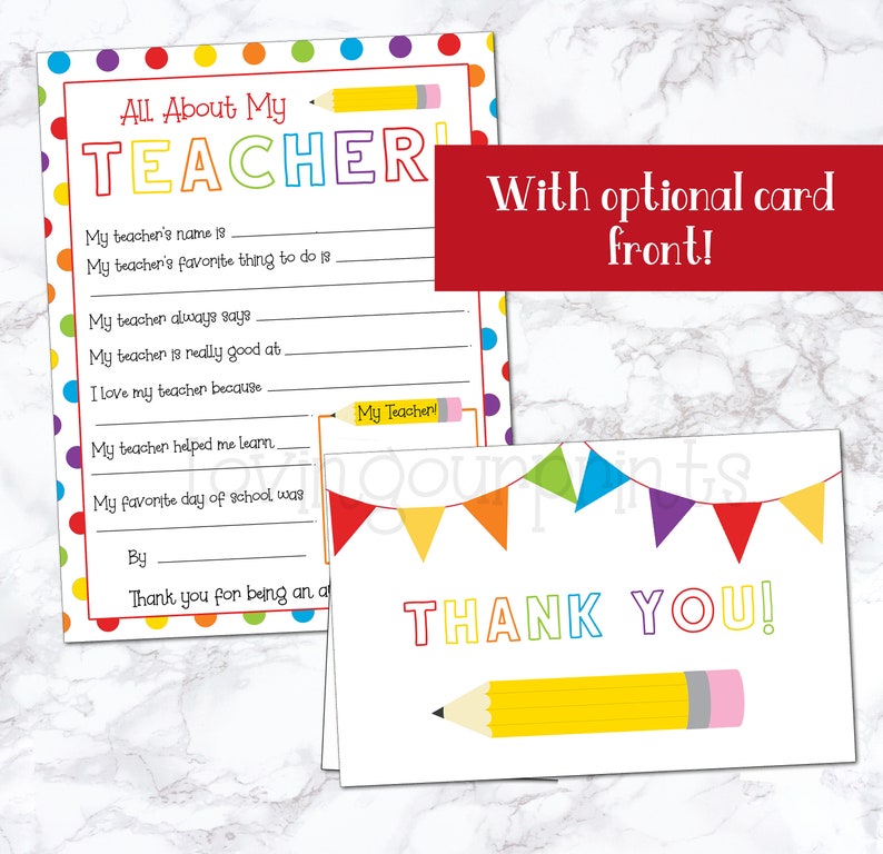 Teacher Appreciation Week Printable, All About My Teacher, Teacher ...