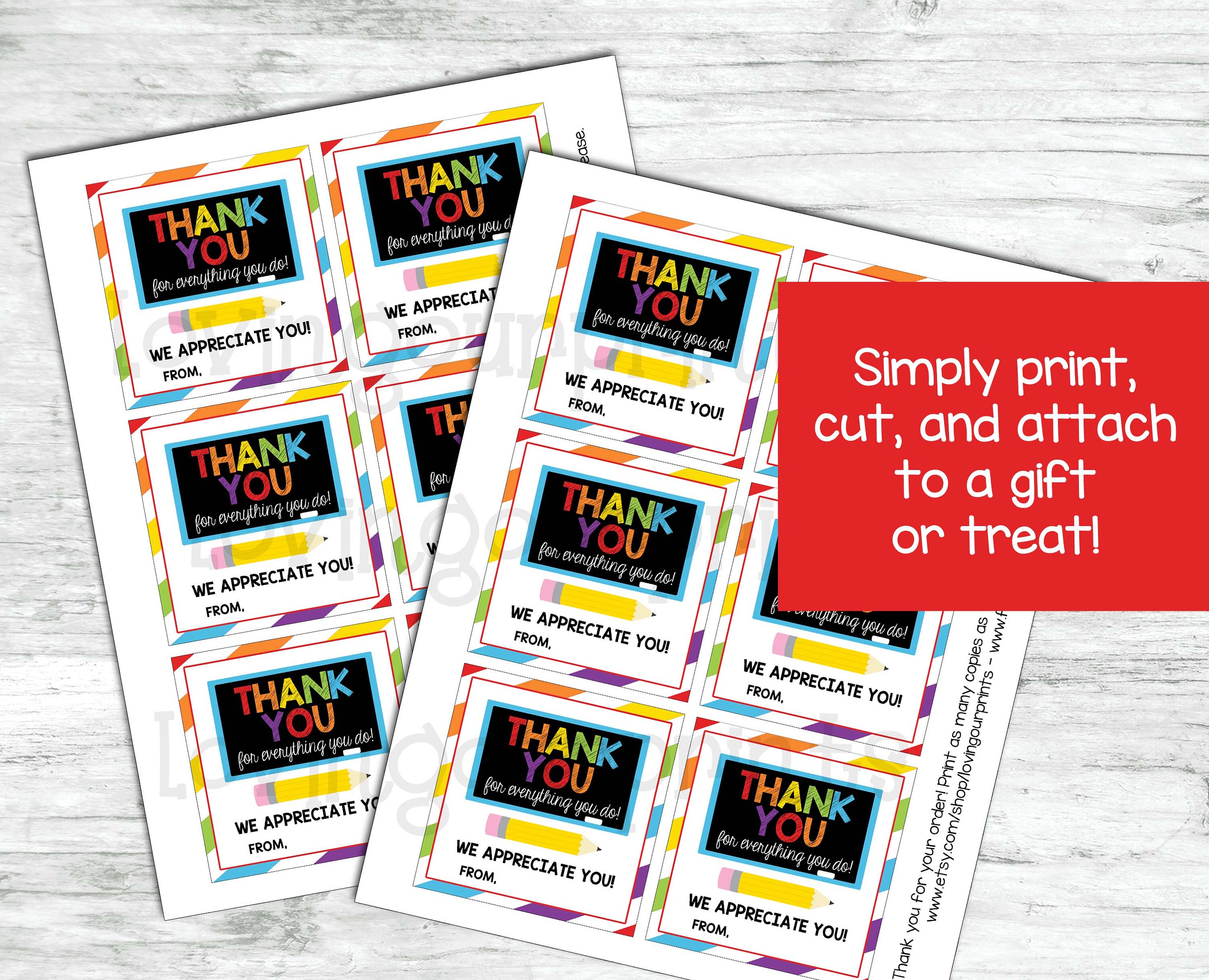 Editable Teacher Appreciation Tags, Teacher Appreciation Tags Printable ...