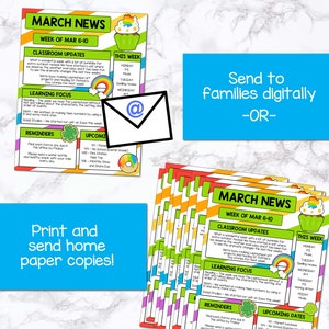Editable March Newsletter Template, March Newsletter for Teacher ...