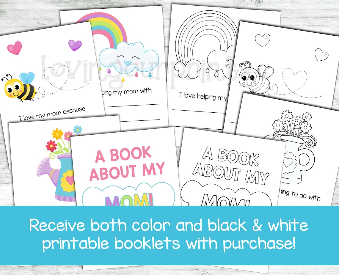 Printable Mothers Day, Printable Mothers Day Gift, Mothers Day Book ...