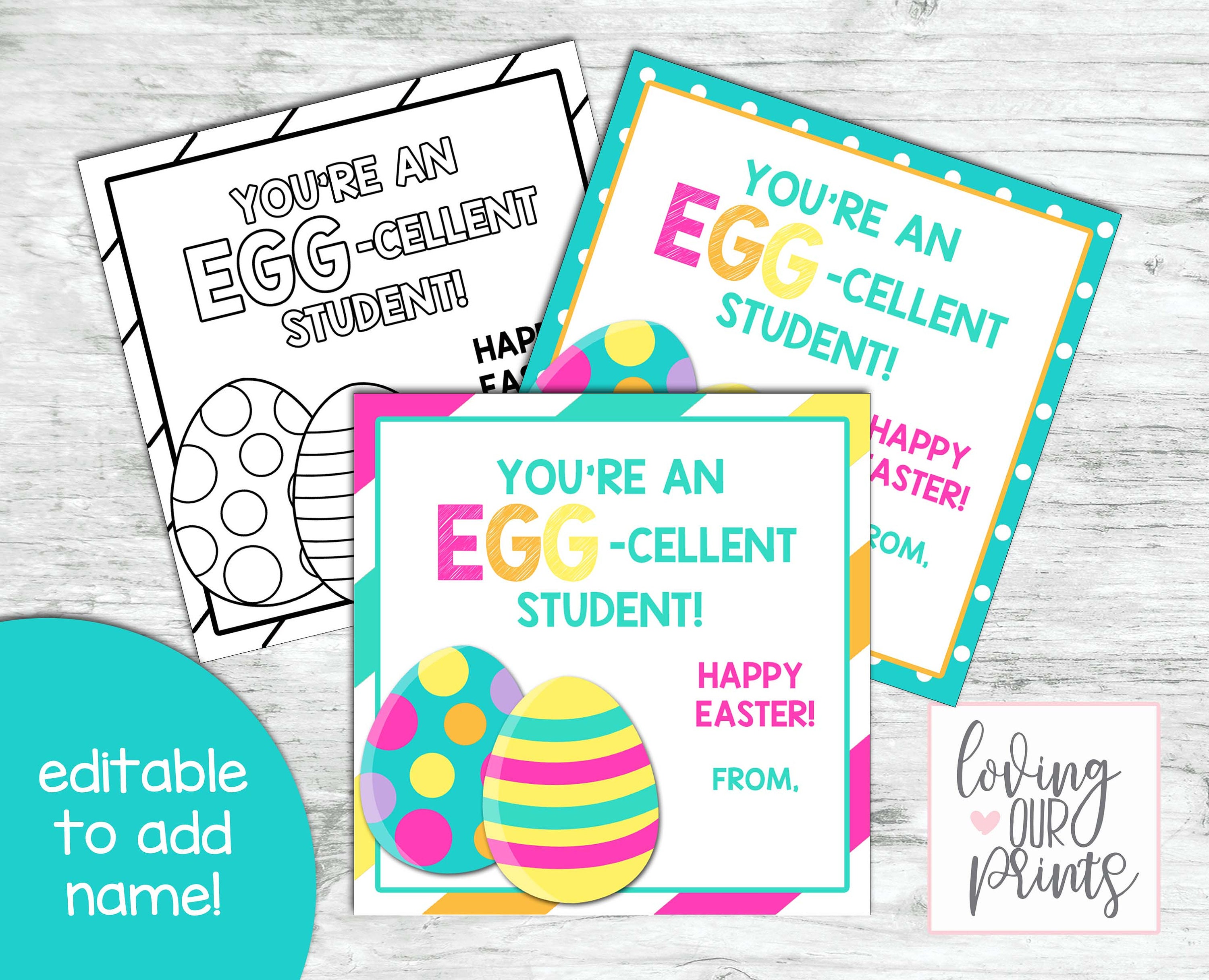 Eggcellent Easter, Editable Easter Tags, Egg-cellent, Editable Easter ...