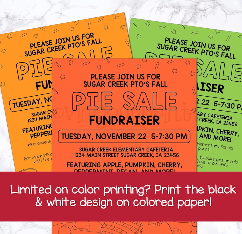 Editable Pie Sale Flyer, Pie Fundraiser Flyer, Pie Fundraiser ...
