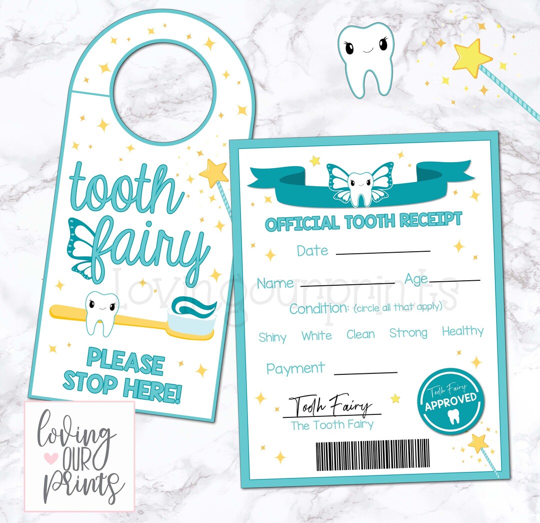 Tooth Fairy Receipt, Lost Tooth Record, Tooth Fairy, Tooth Fairy Door ...