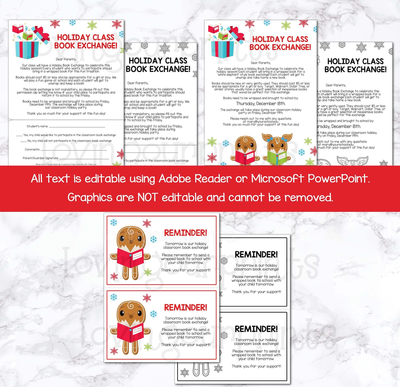 Christmas Book Exchange, Class Book Exchange, Holiday Book Exchange ...