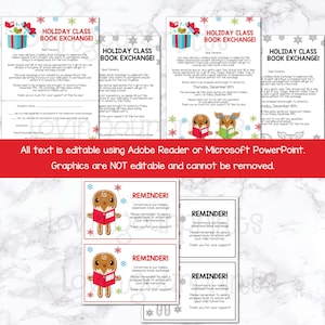 Christmas Book Exchange, Class Book Exchange, Holiday Book Exchange ...