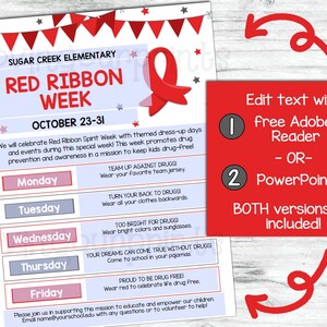Red Ribbon Week, Editable Red Ribbon Week Flyer, Red Ribbon Week ...