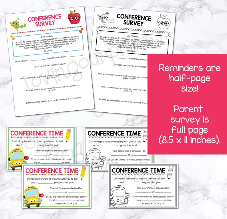 Parent Teacher Conference Forms, Parent Teacher Conference Editable ...