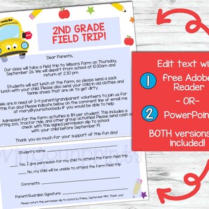 Editable Field Trip Permission Slip, Field Trip Form, Field Trip Flyer ...