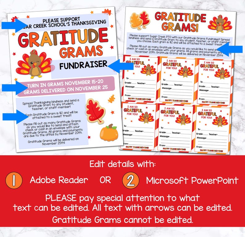 Gratitude Grams, Gratitude Gram Fundraiser, Thanksgiving Candy Grams ...