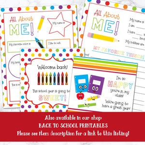 Back to School Interview First Day of School Printable All - Etsy Canada