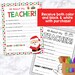 Teacher Gifts Christmas, Teacher Questionnaire for Gifts, Teacher ...