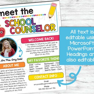 Meet the School Counselor, Editable Meet the School Counselor Flyer ...