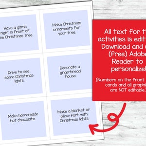 Advent Calendar for Kids, Advent Calendar Activity Cards, Printable ...