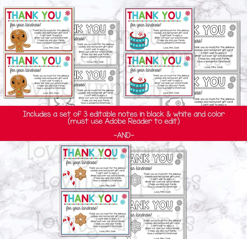 Holiday Thank You Cards Holiday Thank You Notes Christmas - Etsy