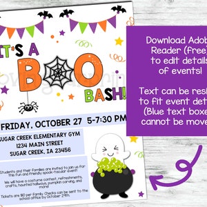 Editable Halloween Party Invitation, Editable Halloween Party Festival ...
