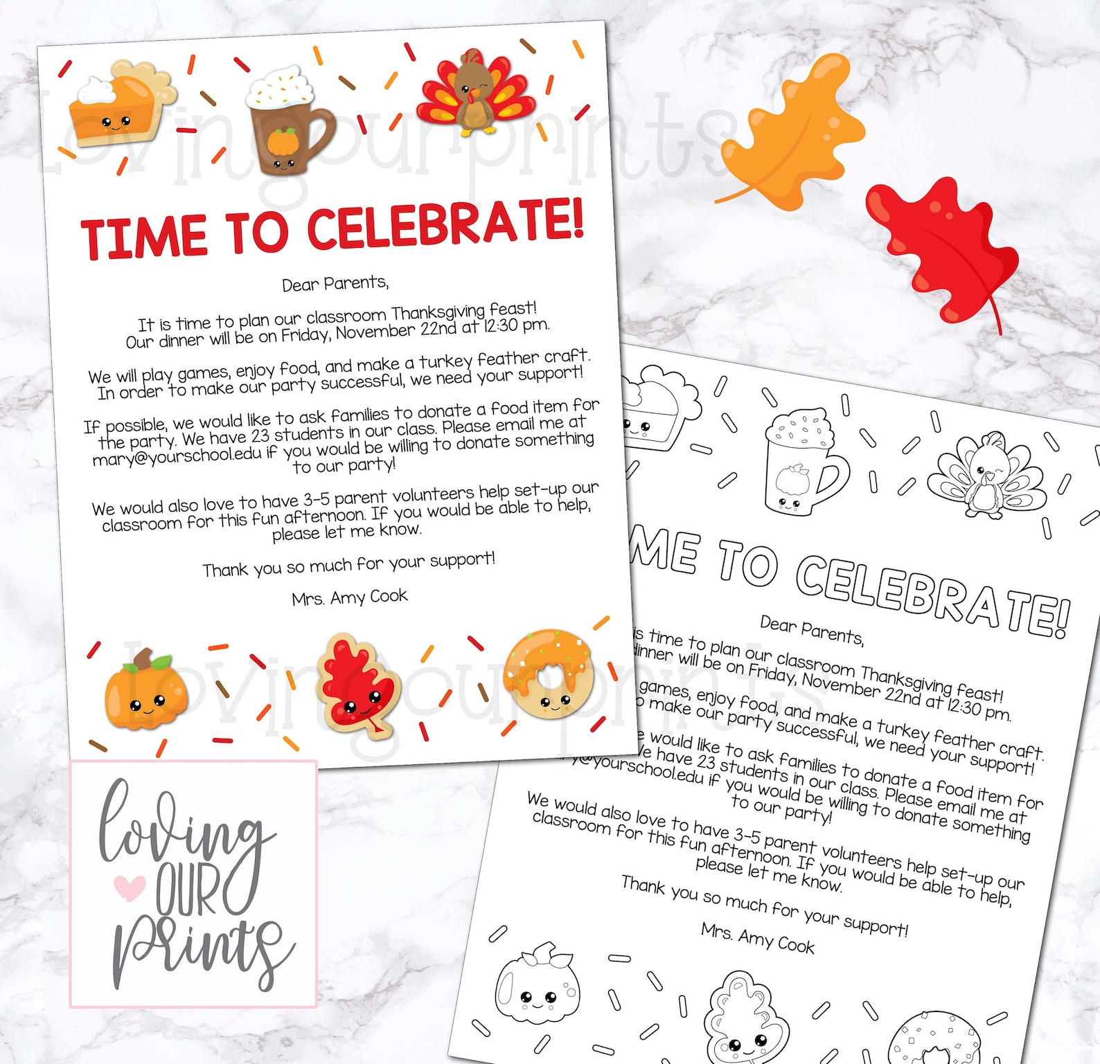 Thanksgiving Class Party, Editable Thanksgiving Class Party Flyer ...