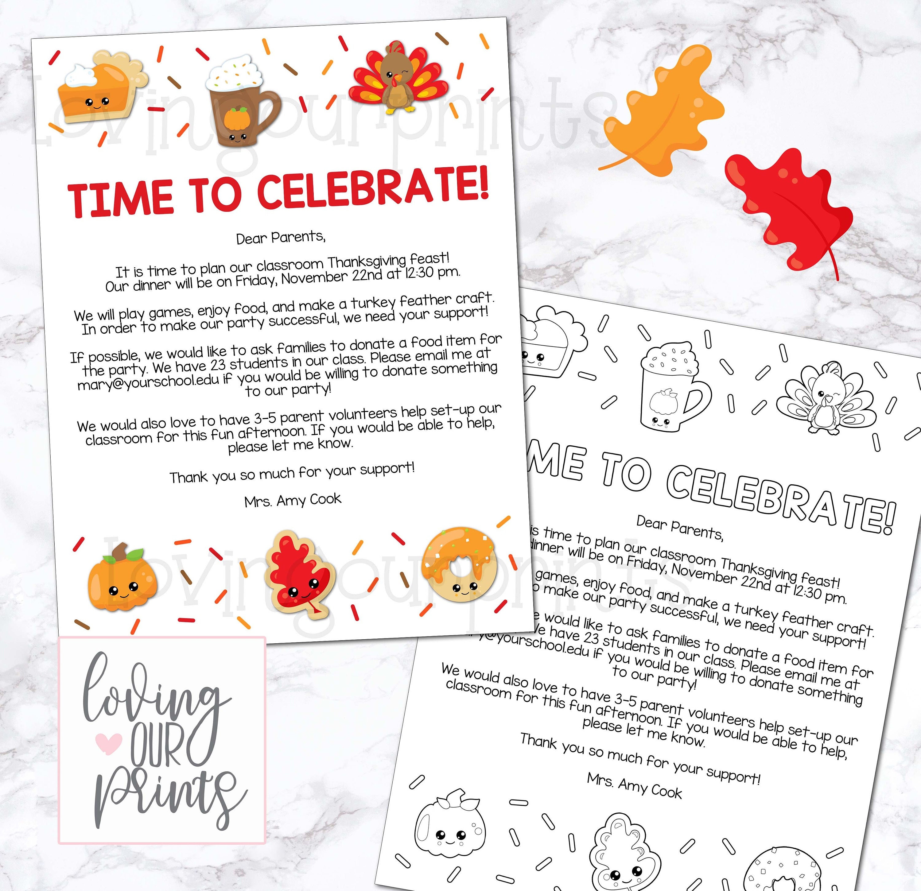 Thanksgiving Class Party, Editable Thanksgiving Class Party Flyer ...