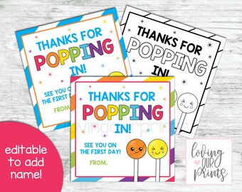 Thanks for Popping in Open House Treats - Etsy