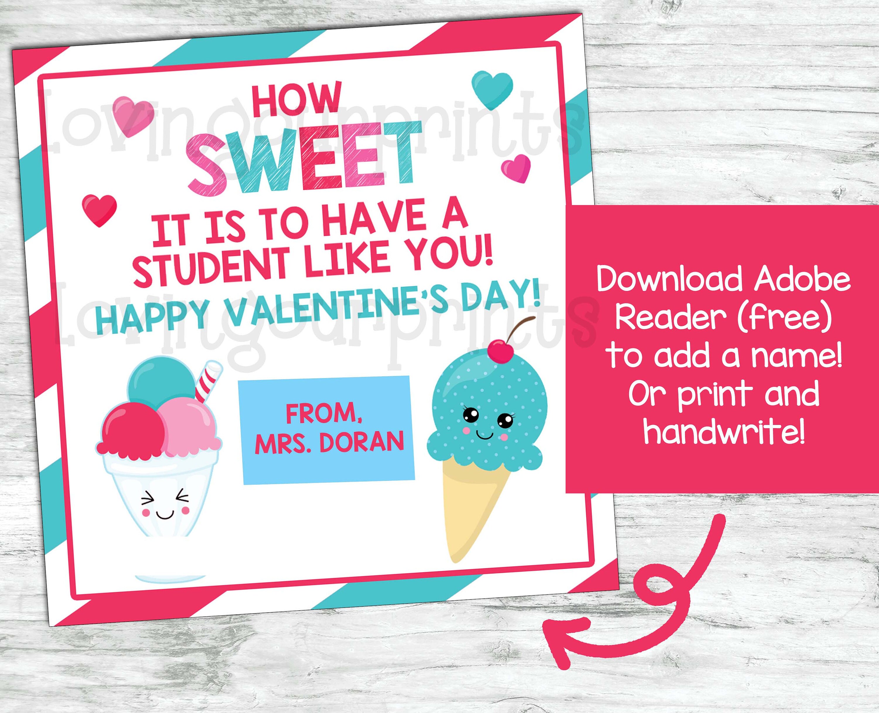 Valentines From Teacher, Student Valentines, Valentines From Teacher ...