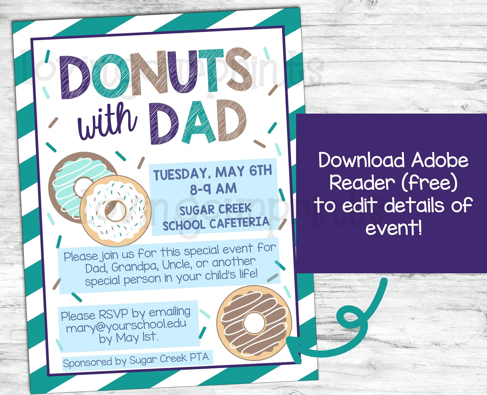 Donuts With Dad Donuts With Dad Flyer Donuts With Dad - Etsy