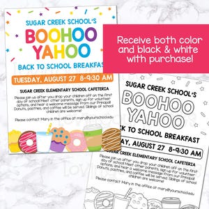 Boo Hoo Yahoo Flyer, Boohoo Breakfast, Editable Boohoo Yahoo Breakfast ...