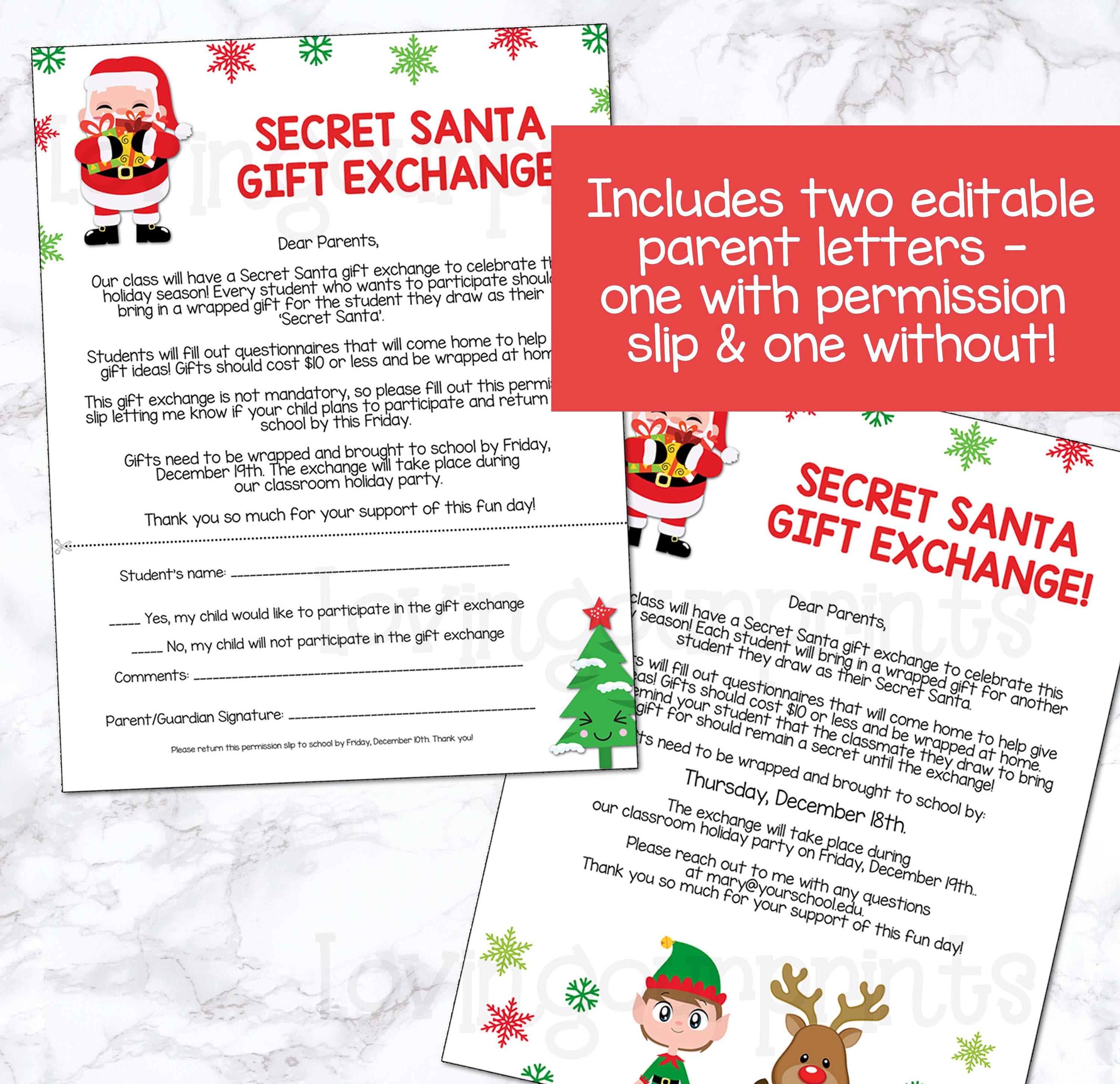 Secret Santa Gift Exchange, Secret Santa Gift Exchange Questionnaire ...