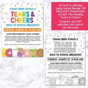 Tears and Cheers, Tears and Cheers Flyer, Editable Tears and Cheers ...