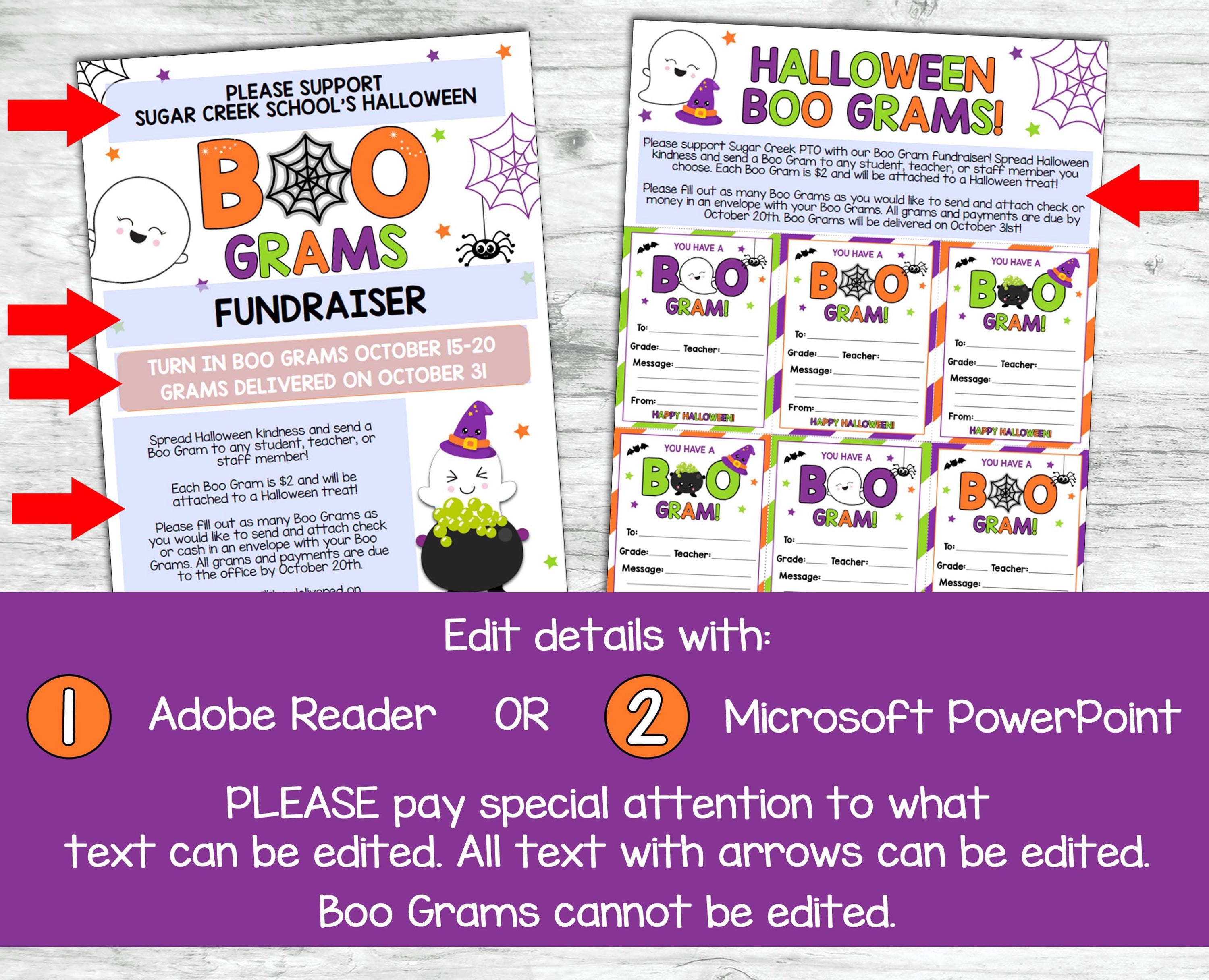 Boo Grams, Boo Grams Template, Editable Boo Grams Flyer, Boo Grams ...