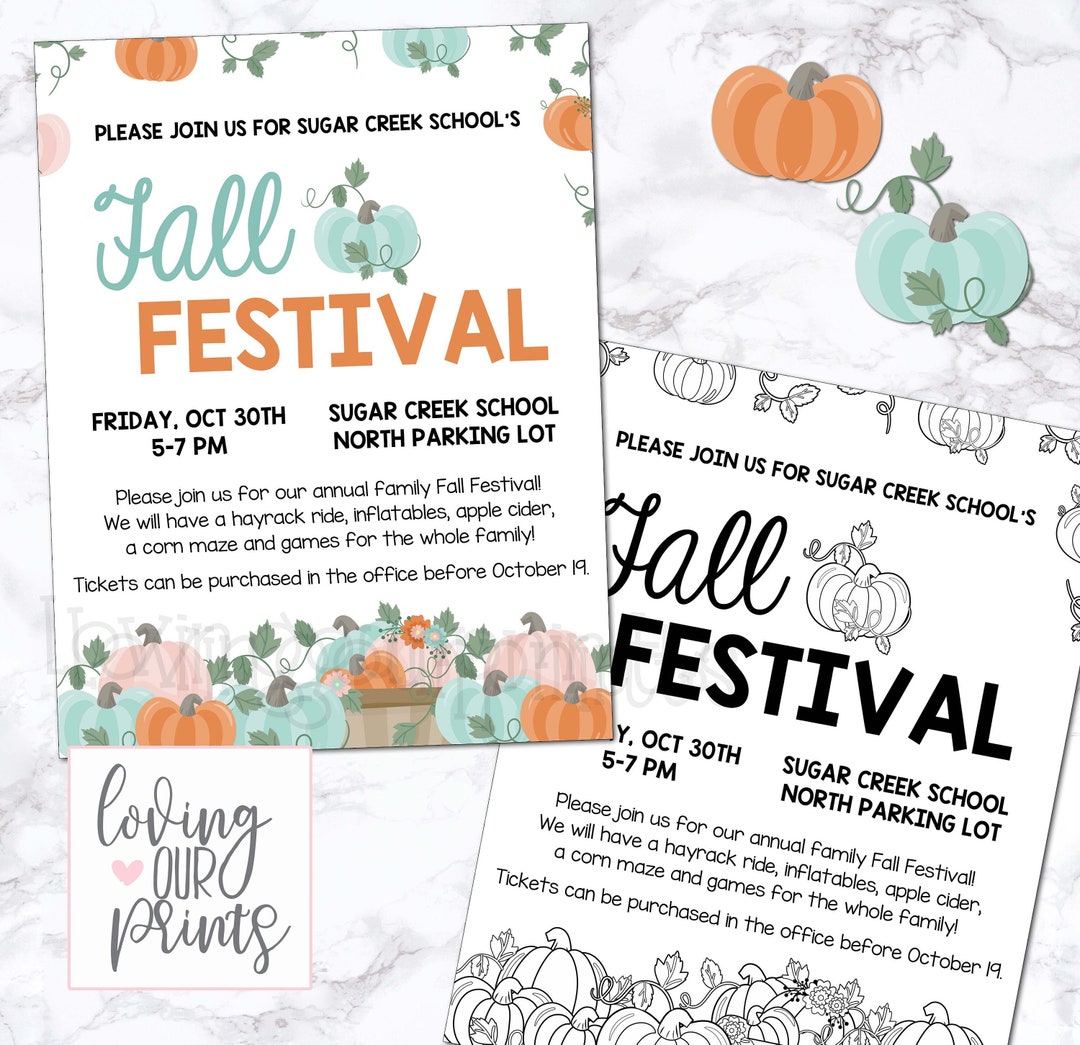 Fall Festival Invitation, Fall Festival Flyer Template, Fall Fest ...