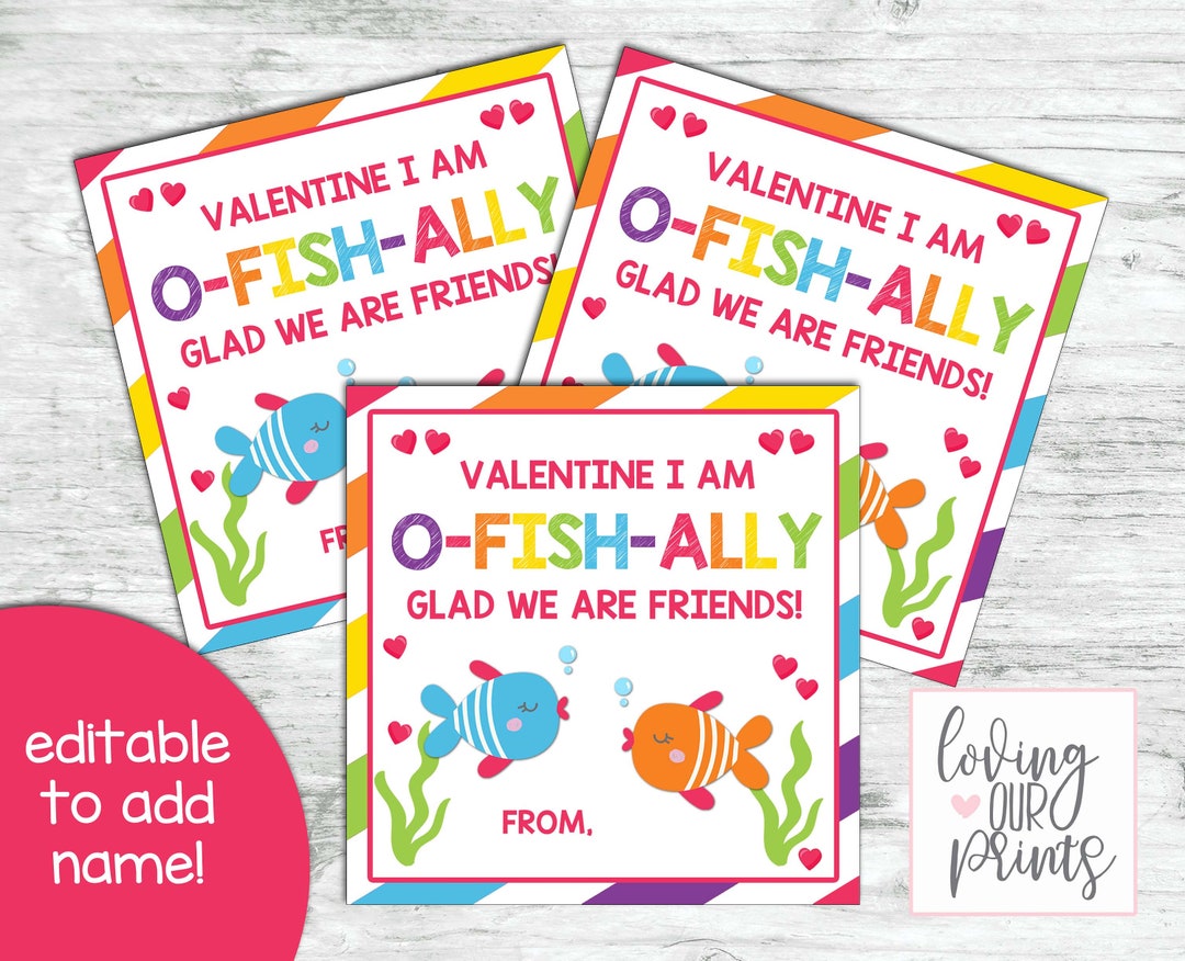 Editable Fish Valentine, Fish Valentine Card, Fish Valentine Printable ...