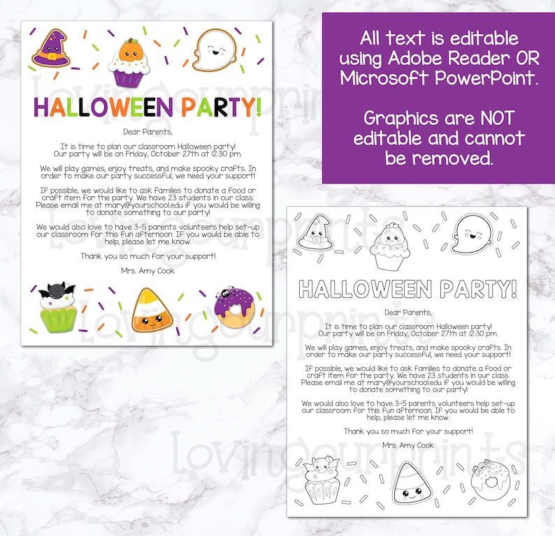 Classroom Halloween Party, Classroom Halloween Party Flyer, Halloween ...