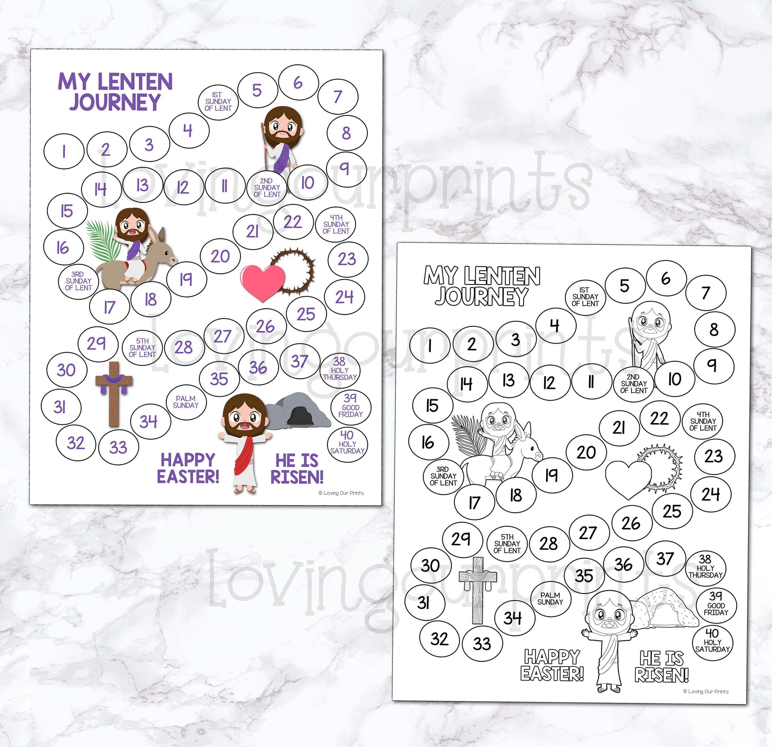 Lenten Calendar, Ash Wednesday Printable, Lent Calendar, Lenten ...