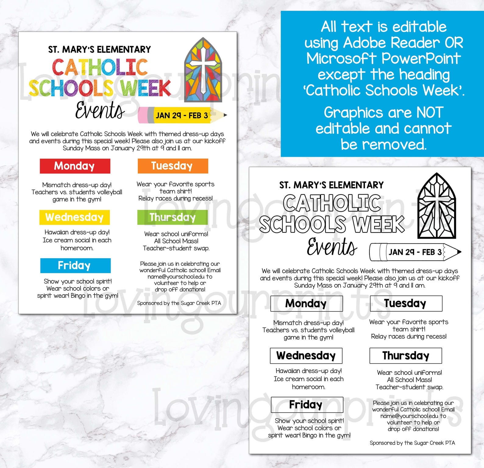 Catholic Schools Week, Catholic Schools Week Flyer, Editable Template, Editable Event Flyer ...